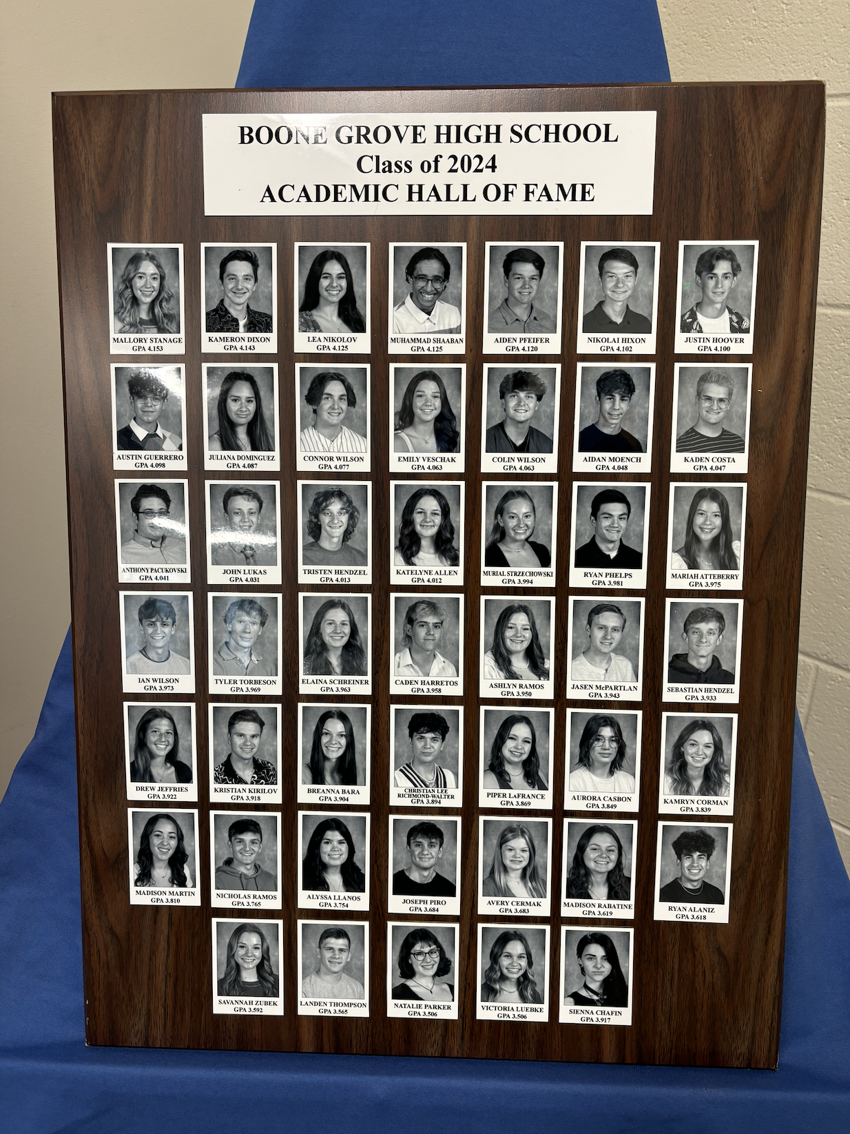 Academic School Hall of Fame – Boone Grove High School